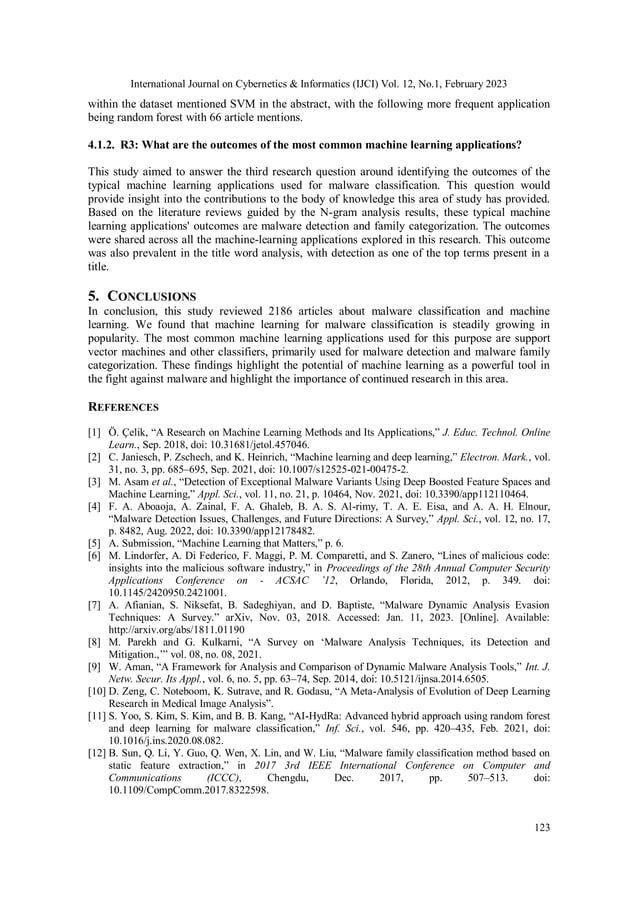 Machine Learning Applications In Malware Classification A Metaanalysis