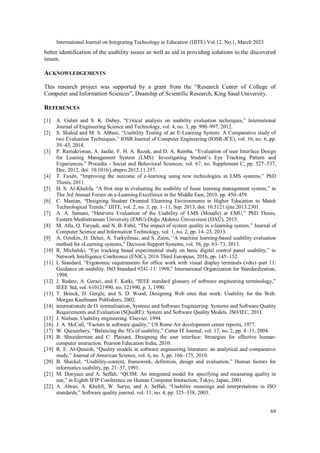 A MODEL FOR USABILITY EVALUATION OF LEARNING MANAGEMENT SYSTEMS | PDF