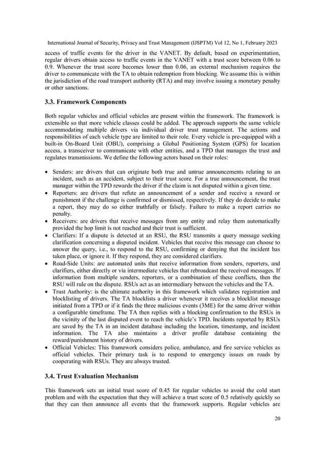 A TRUST MANAGEMENT FRAMEWORK FOR VEHICULAR AD HOC NETWORKS | PDF