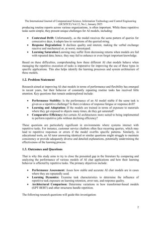 Evaluating the Effects of Repetitive Task Execution on Performance and Learning in Various AI ...