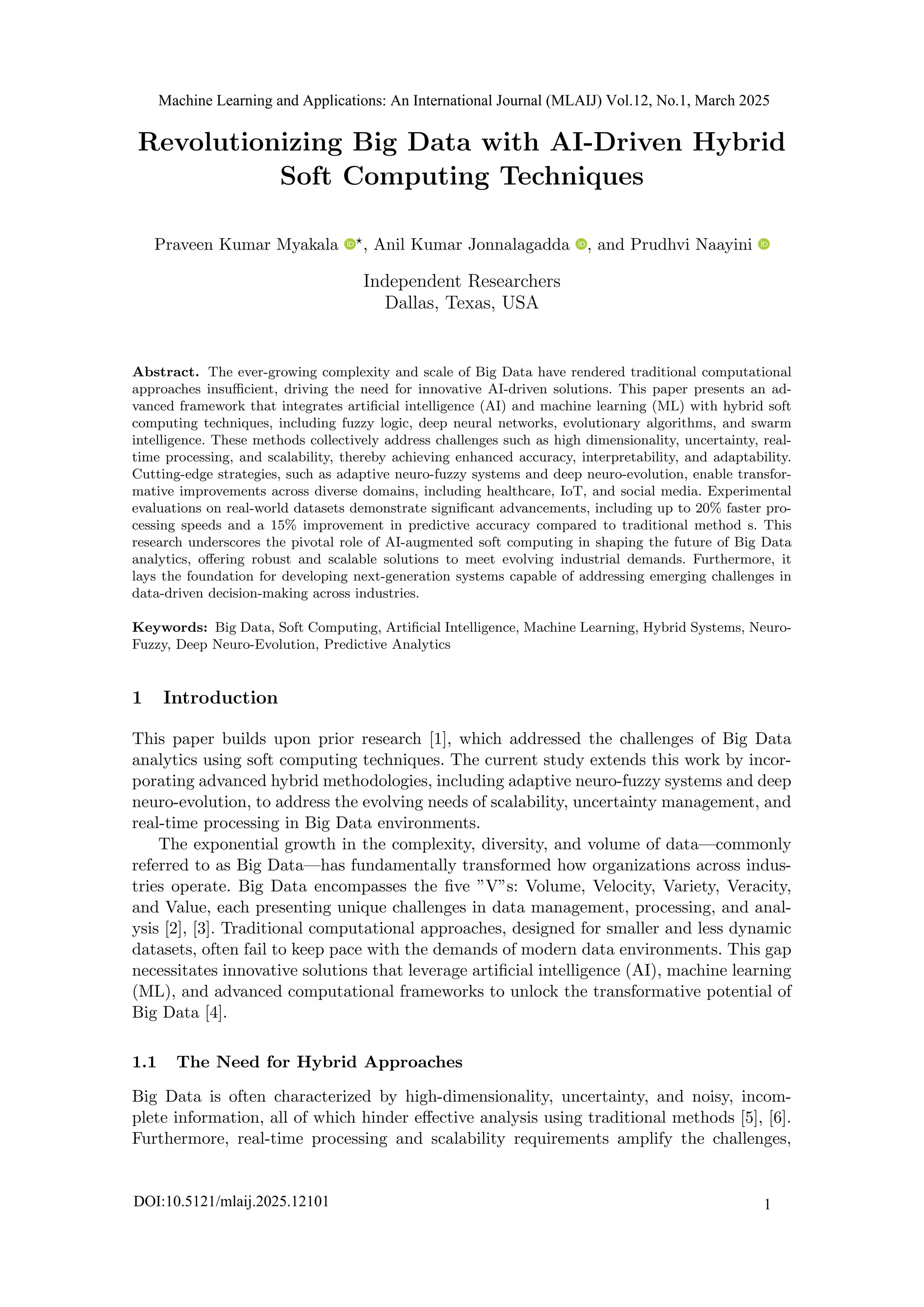 Revolutionizing Big Data with AI-Driven Hybrid Soft Computing Techniques | PDF