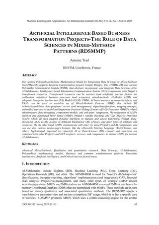 Artificial Intelligence Based Business Transformation Projects-the Role of Data Sciences in ...