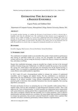 Estimating the Accuracy of a Bagged Ensemble | PDF