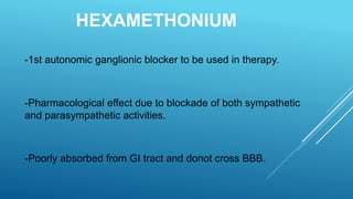 Ganglionic_stimulation_and_blockers_drugs_ | PPTX