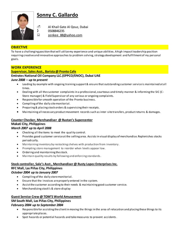 Mr.Sonny Gallardo CV | DOCX