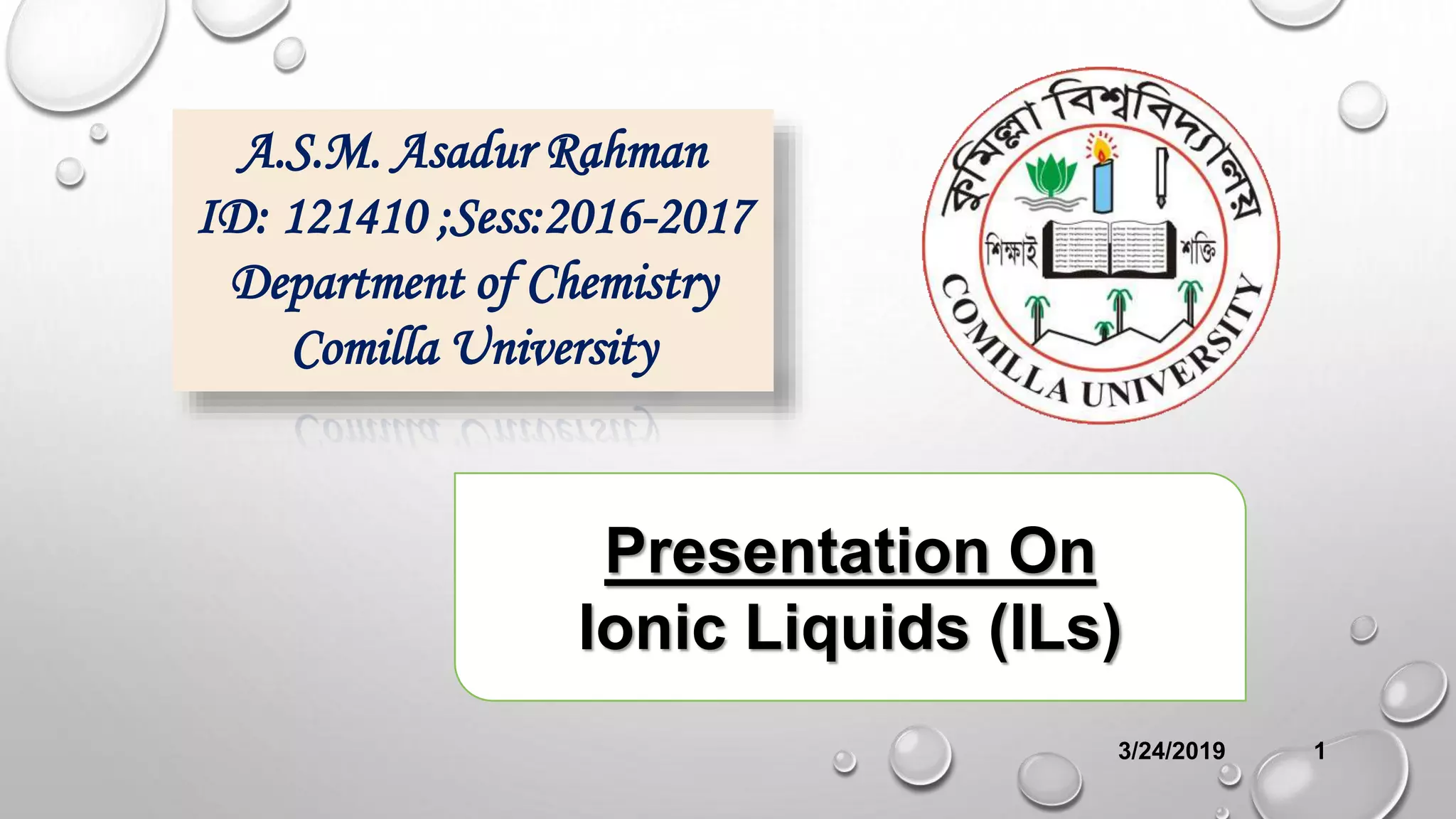 Ionic liquid by Jitu | PPTX