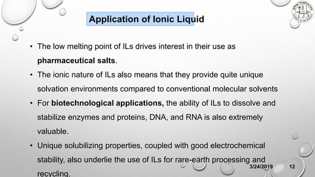 Ionic liquid by Jitu | PPTX | Chemistry | Science