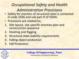 Safety in Erection of Steel Structures | PPTX