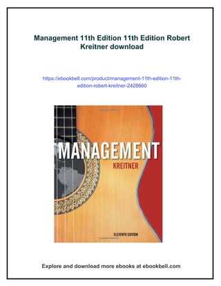 Management 11th Edition 11th Edition Robert Kreitner | PDF