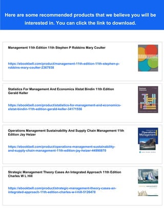 Management 11th Edition 11th Edition Robert Kreitner | PDF