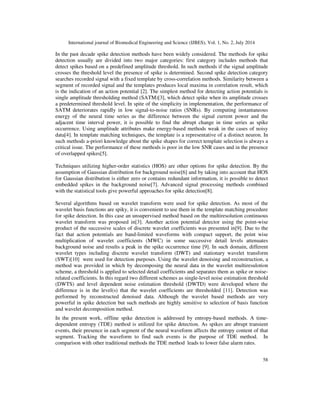 OFFLINE SPIKE DETECTION USING TIME DEPENDENT ENTROPY | PDF