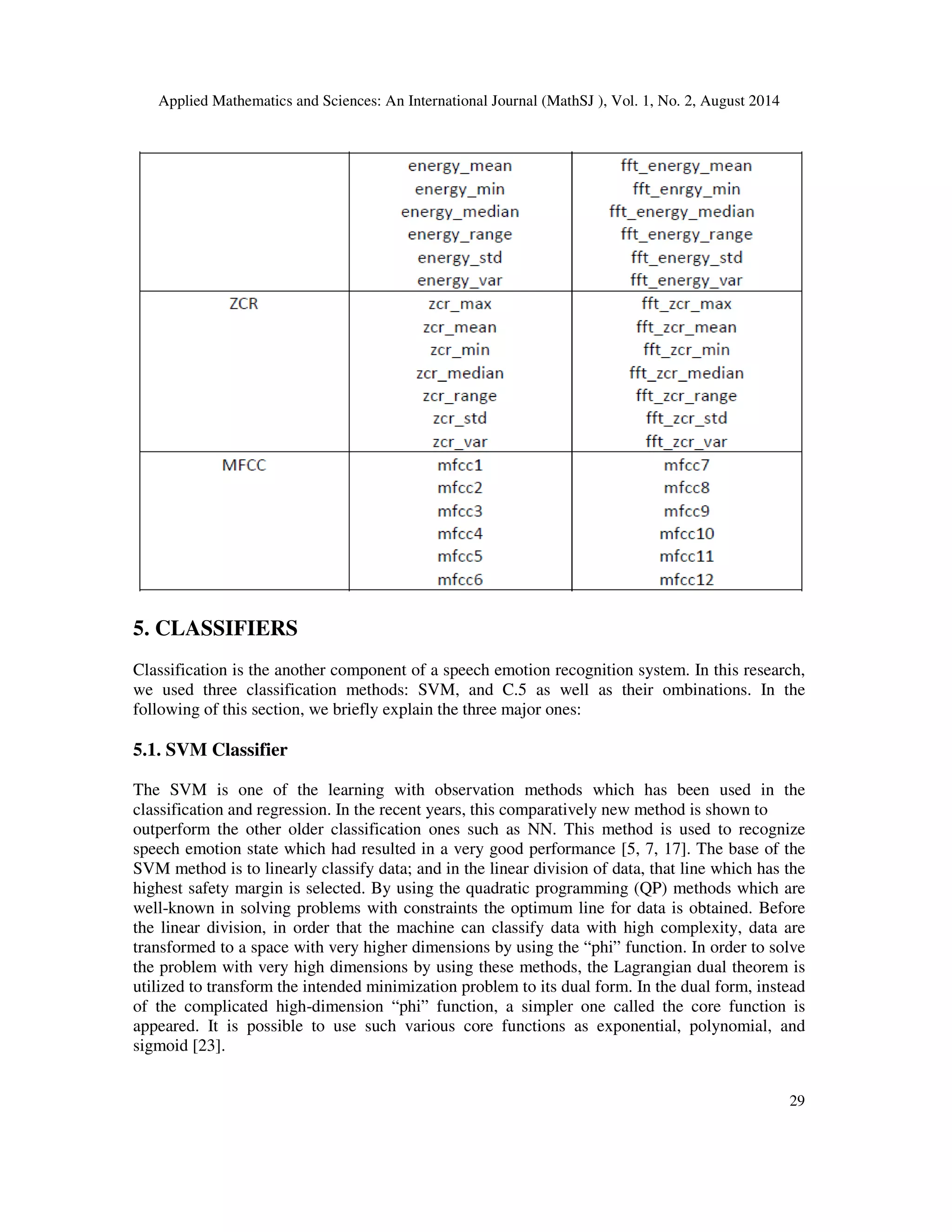 Speech Emotion Recognition by Using Combinations of Support Vector Machine (SVM), and C5.0 | PDF
