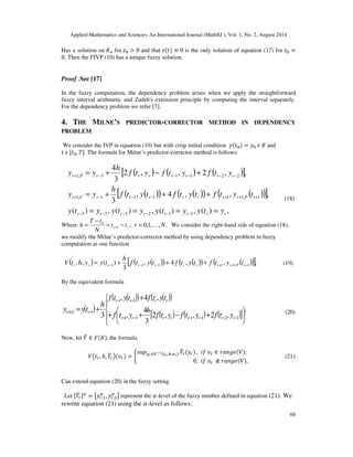 Numerical solution of fuzzy differential equations by Milne’s predictor-corrector method and the ...