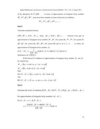 AGGREGATION OF OPINIONS FOR SYSTEM SELECTION USING APPROXIMATIONS OF FUZZY NUMBERS | PDF