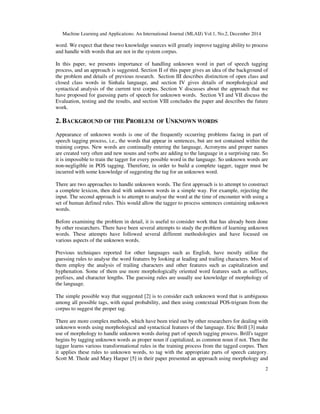 Unknown Words Analysis in POS Tagging of Sinhala Language | PDF