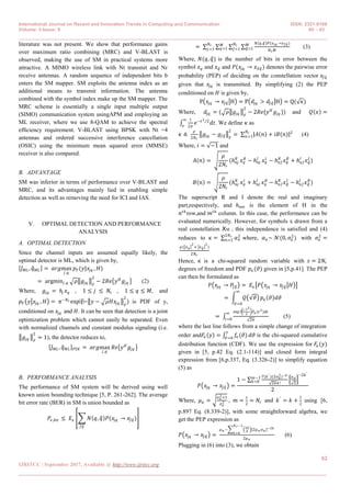 Performance Analysis and Optimal Detection of Spatial Modulation | PDF