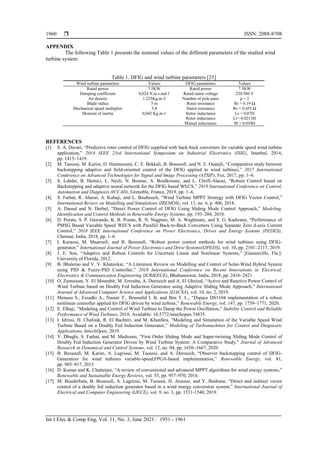 Indirect power control of DFIG based on wind turbine operating in MPPT ...