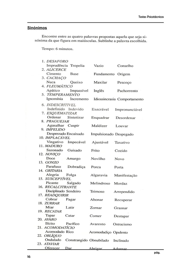 testes psicotecnicos | DOC
