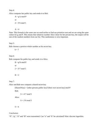 Diffie-Hellman key exchange | PDF