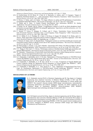 Performance analysis of ultrathin junctionless double gate vertical MOSFETs | PDF