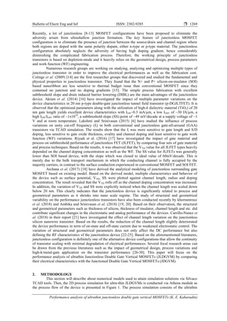 Performance analysis of ultrathin junctionless double gate vertical MOSFETs | PDF