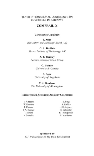 Computers In Railways X Computer System Design And Operation In The ...
