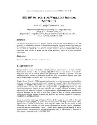 SOI RF Switch for Wireless Sensor Network | PDF