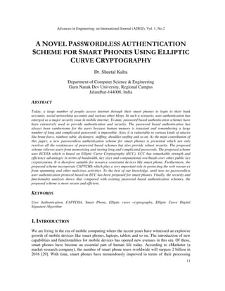 A Novel Passwordless Authentication Scheme for Smart Phones Using Elliptic Curve Cryptography | PDF