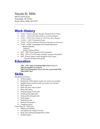Necoles Resume | PDF