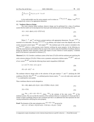 A comparative study of nonlinear circle criterion based observer and H∞ observer for induction ...