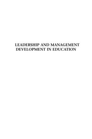 Leadership And Management Development In Education Tony Bush | PDF