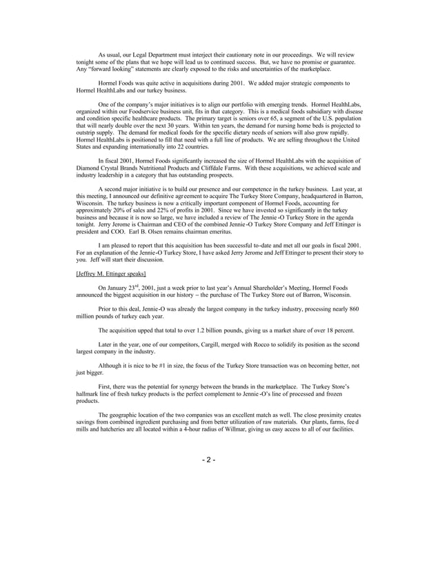 hormel foods nrl_020201 | PDF