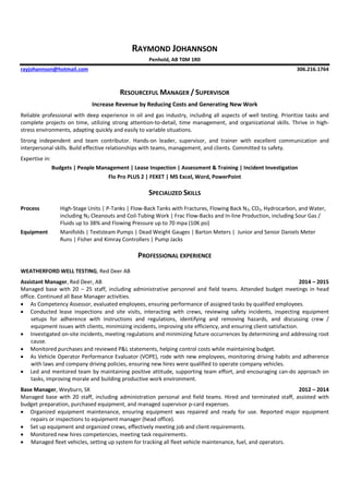 FINAL RESUME Johannson Raymond 03.16