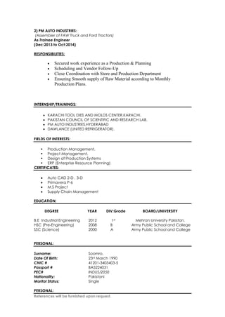 Afzal Ahmed CV (2) | PDF