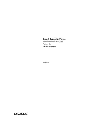 Oracle Succession Planning Setup | PDF