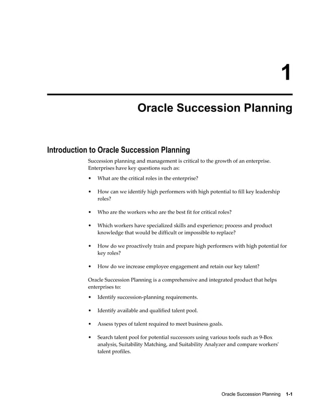 Oracle Succession Planning Setup | PDF | Technology & Computing