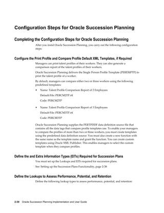 Oracle Succession Planning Setup | PDF