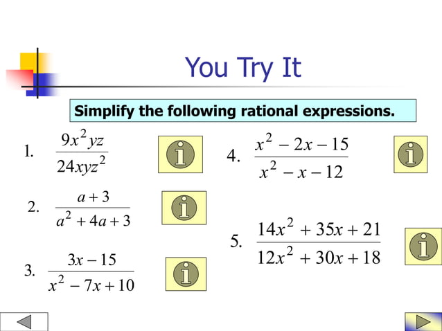 12 1simplifyingrationalexpres5 | PPT