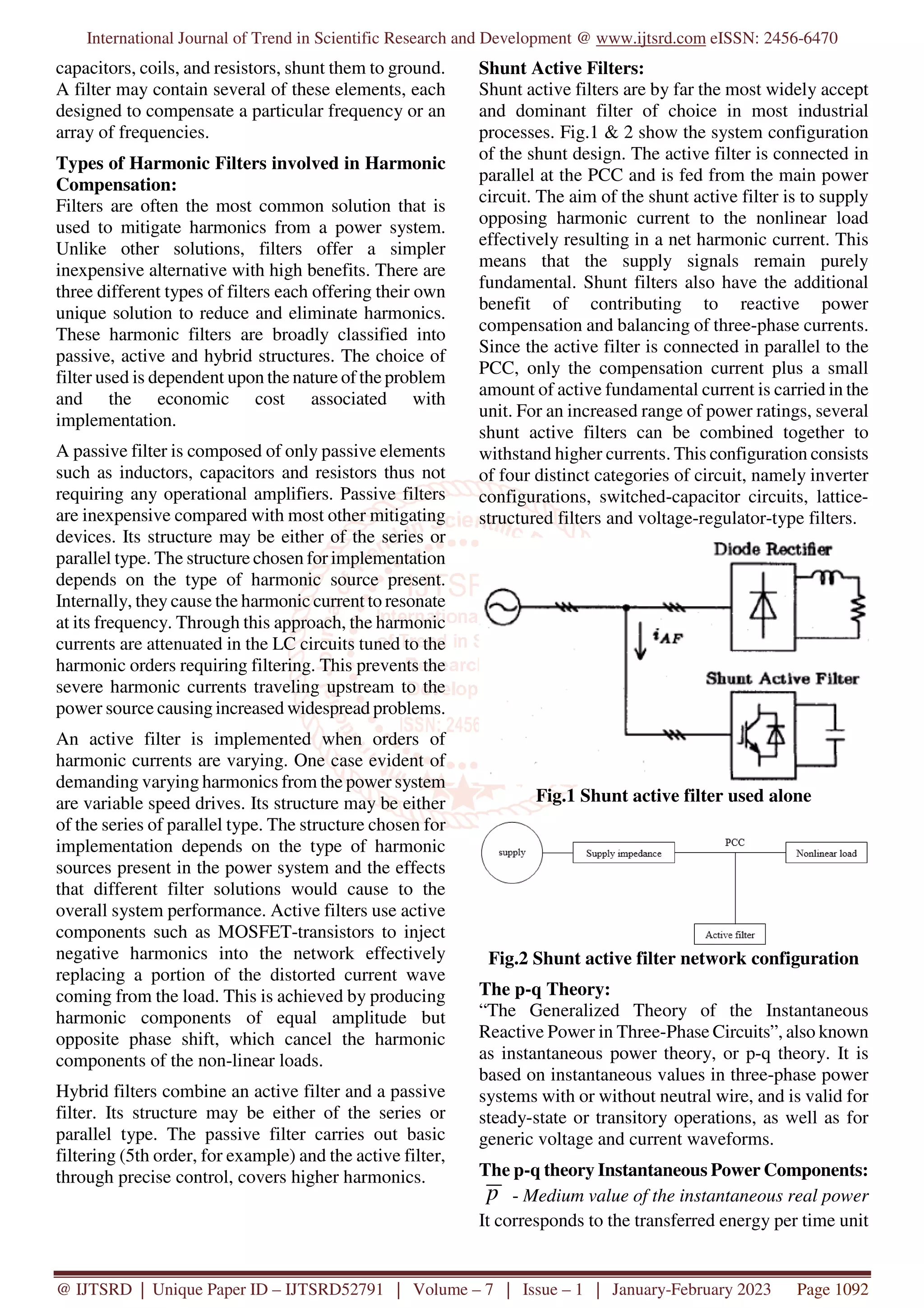 Simulation of Shunt Active Power Filter Based on p q Theory | PDF