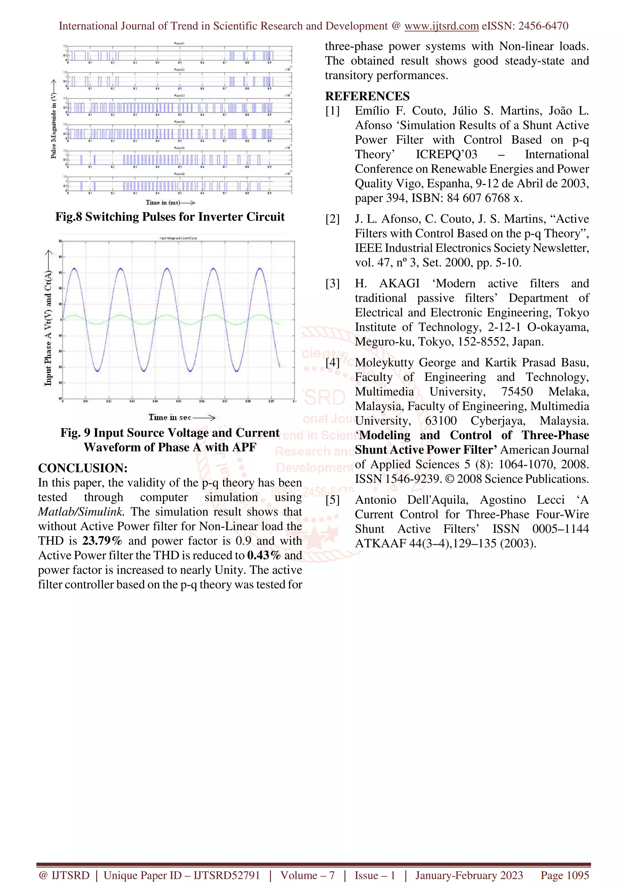Simulation of Shunt Active Power Filter Based on p q Theory | PDF