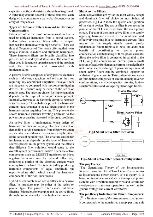 Simulation of Shunt Active Power Filter Based on p q Theory | PDF
