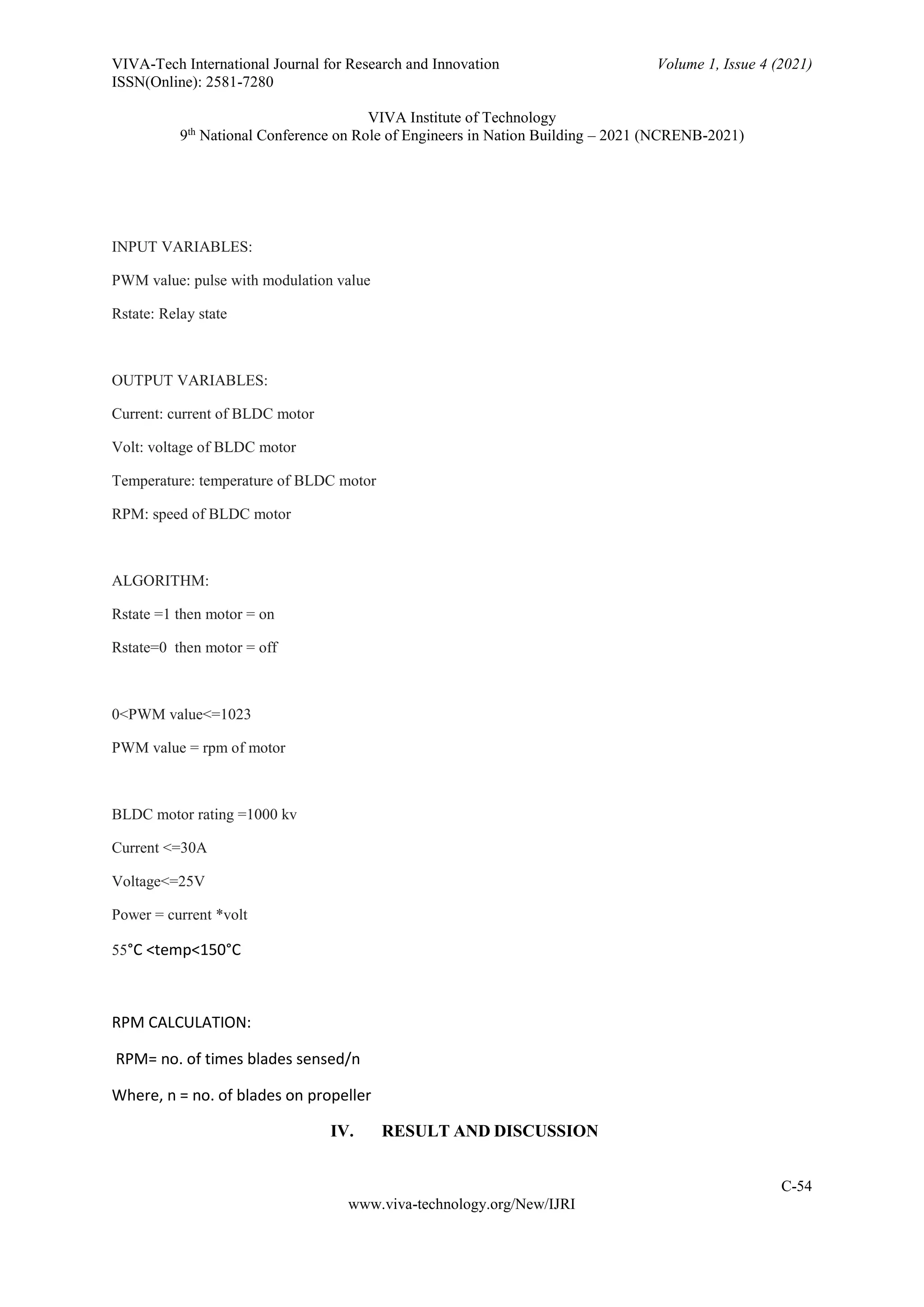 Monitoring And Controlling Of Bldc Motor Using Iot Pdf