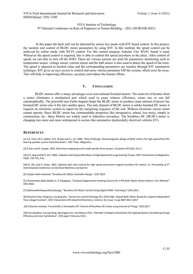 Monitoring And Controlling Of Bldc Motor Using Iot Pdf Internet Of