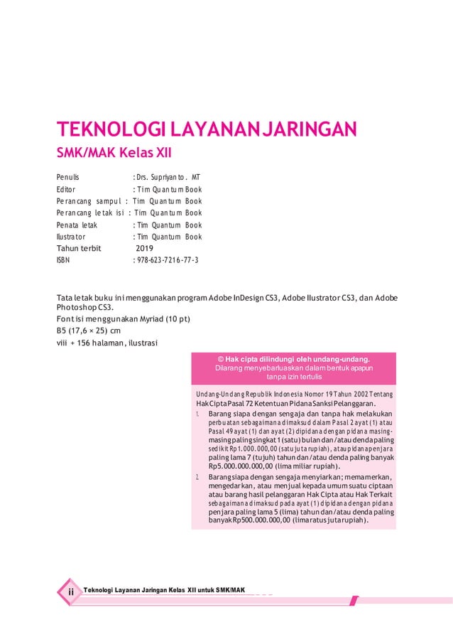 Buku Elektronik | Teknologi Layanan Jaringan C3 XII TKJ | PDF