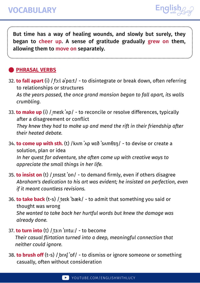 122. 50 Phrasal Verbsfor international c2 English level | PDF | Bars ...