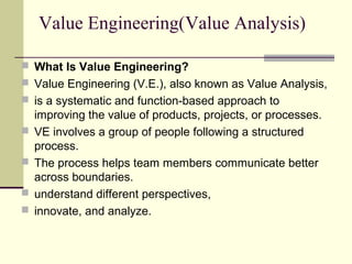 122 value engineering | PPT