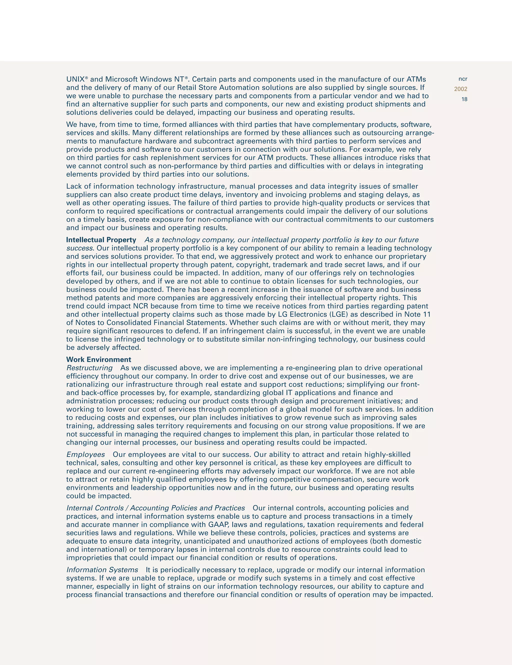 ncr annual reports 2002 | PDF