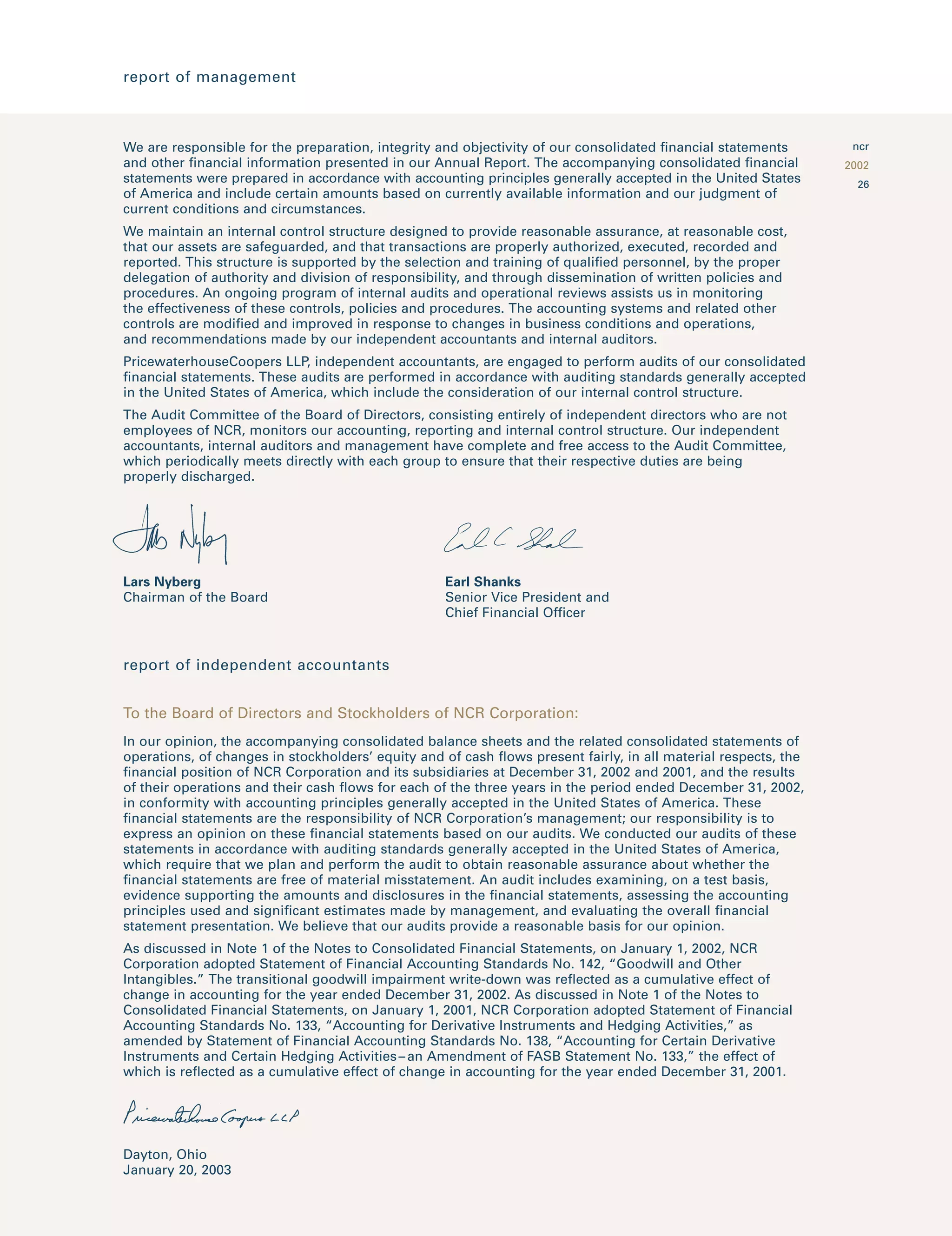 ncr annual reports 2002 | PDF