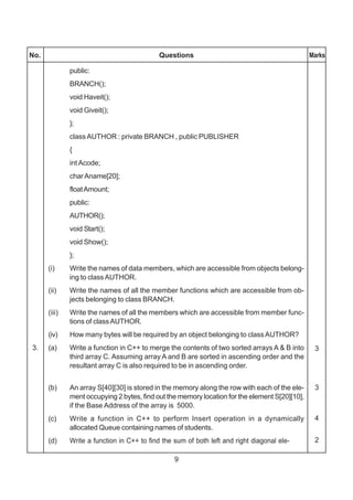 computer science sample papers 3 | PDF