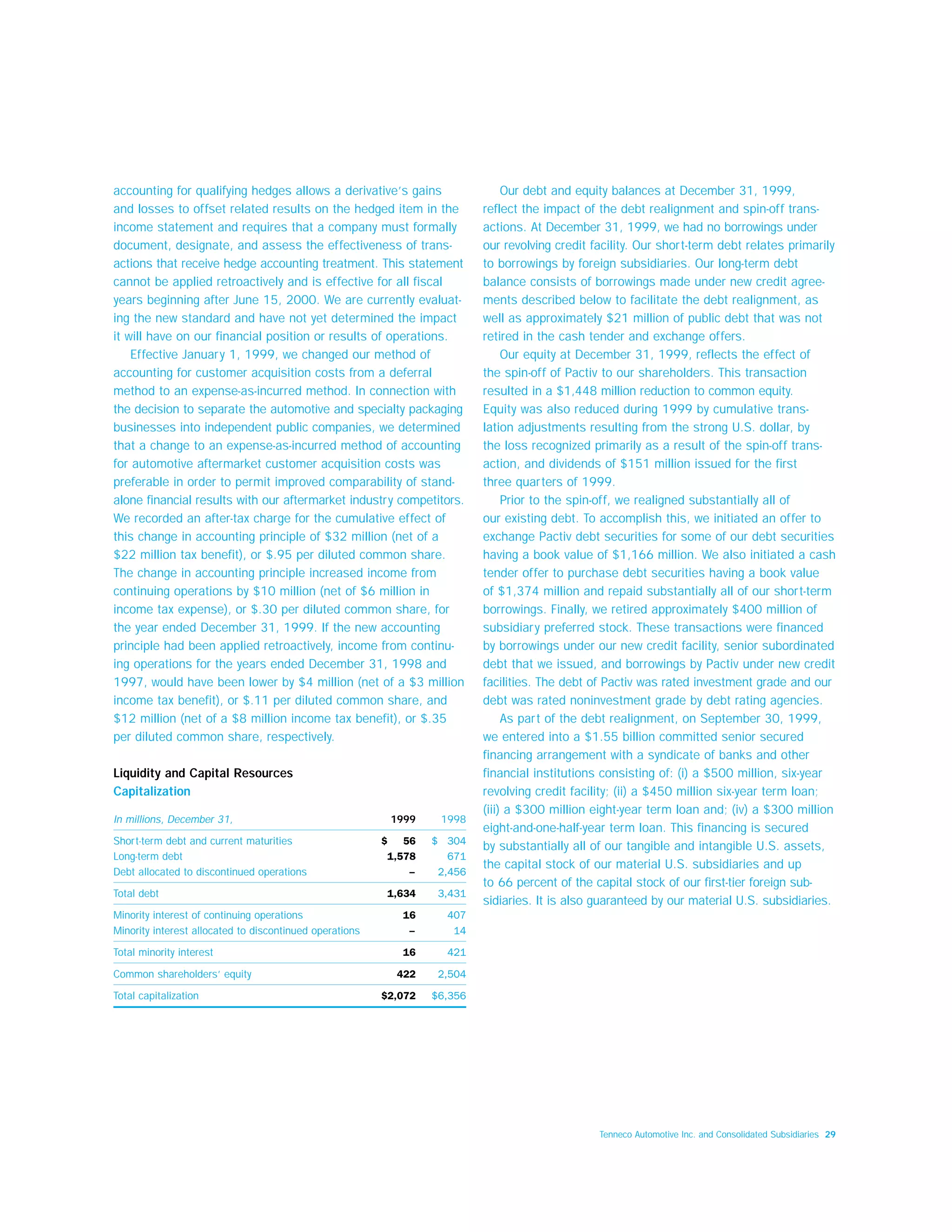 tenneco annual reports 1999 | PDF | Mergers and Acquisitions | Business Banking & Finance